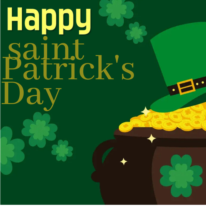 Green and gold saint Patrick's Day template | PosterMyWall