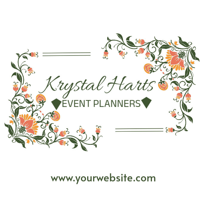 Copy of Green and Light Orange Flower Event Planner Logo | PosterMyWall
