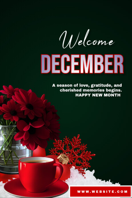 Copy of Green and red Joyful New Month December Poster | PosterMyWall