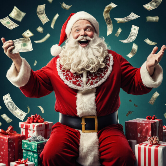 Green and red joyful Santa Clause for Christmas Instagram post Template ...