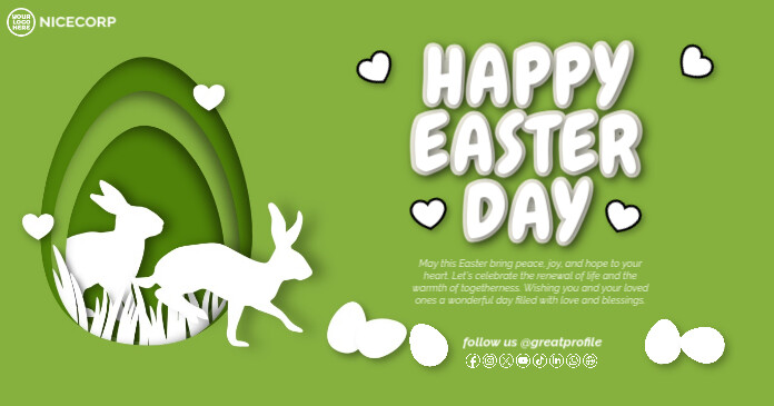 Copy of Green and White Happy Easter Day Facebook Post Template ...