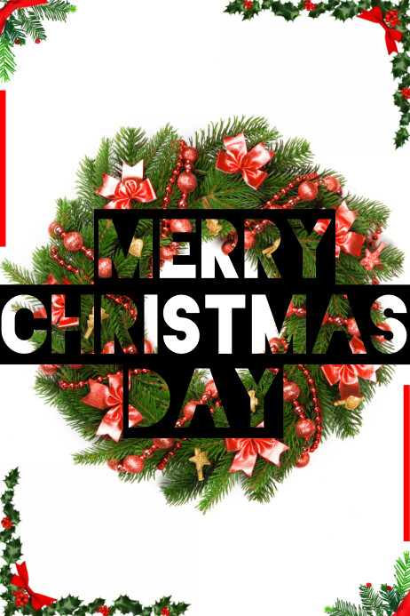 GREEN AND WHITE MERRY CHRISTMAS DAY CARD Template | PosterMyWall