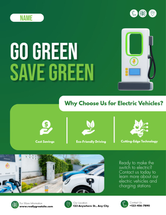 Copy of Green and White Modern Electric Vehicle & Charging Station ...
