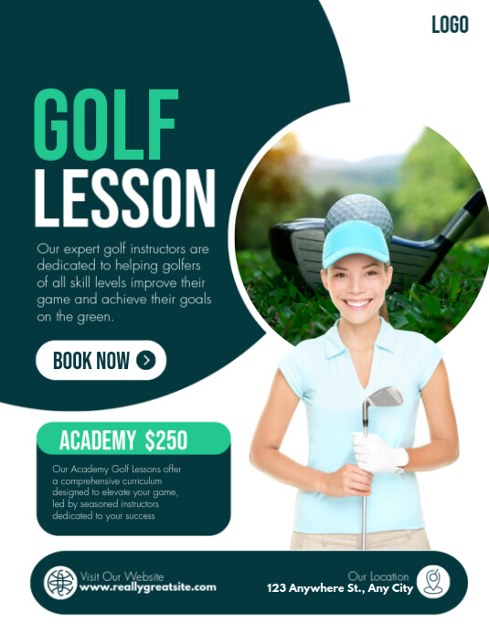 Modèle Green and White Modern Golf Lesson Flyer | PosterMyWall
