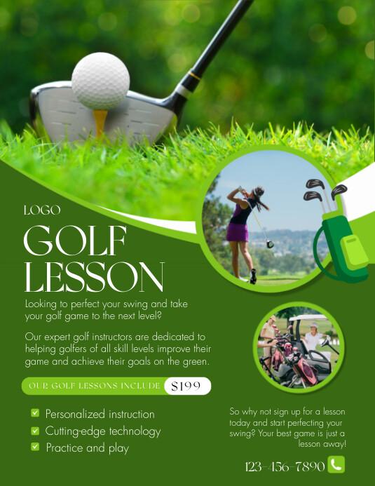 Copy of Green and White Modern Golf Lesson Flyer | PosterMyWall