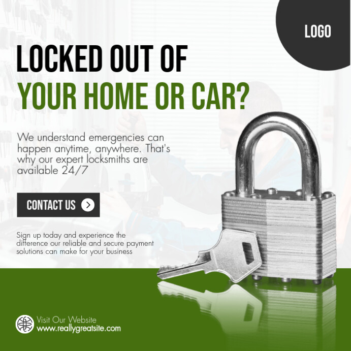 Copy of Green and White Modern Key and Locksmith Services Instagram ...