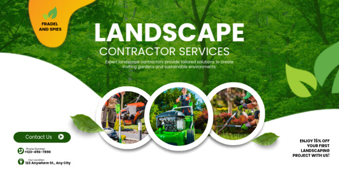 Green and White Modern Landscape Contractor Services Facebook Ad ...