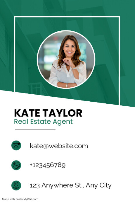 Green and White Simple Real Estate with Apartment Background Vertical ...