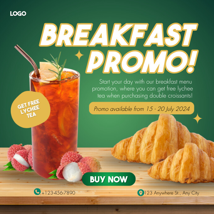 Green and Yellow Illustrative Coffee Shop Pro Template | PosterMyWall