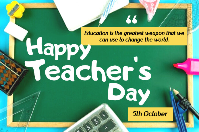 Copy of Green and yellow teacher's day | PosterMyWall