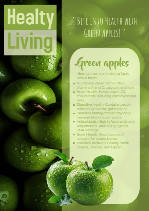 Plantilla de Green Apple Flyer / Informercial – Fresh, Clean & Eye ...