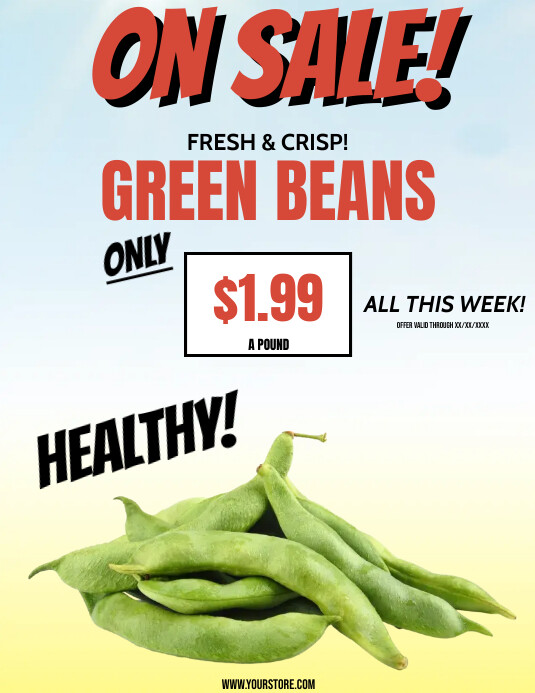 GREEN BEANS SALE Templat | PosterMyWall