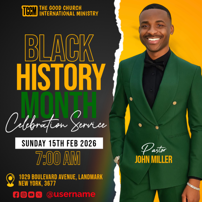 Green Black History Month Celebration Instagram Post Template ...
