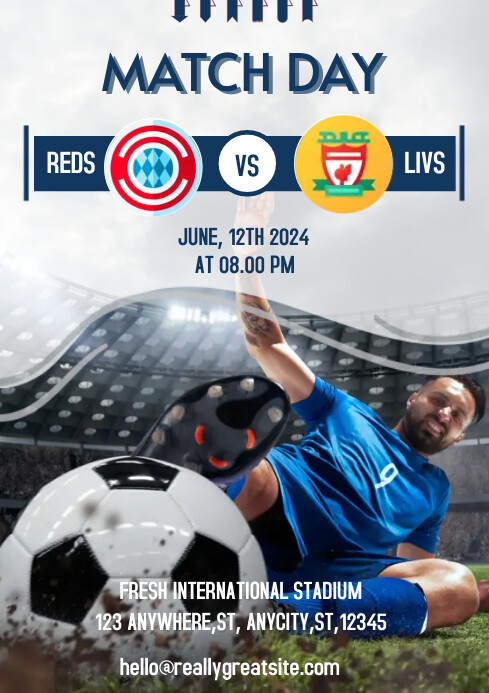 green blue match day poster Template | PosterMyWall