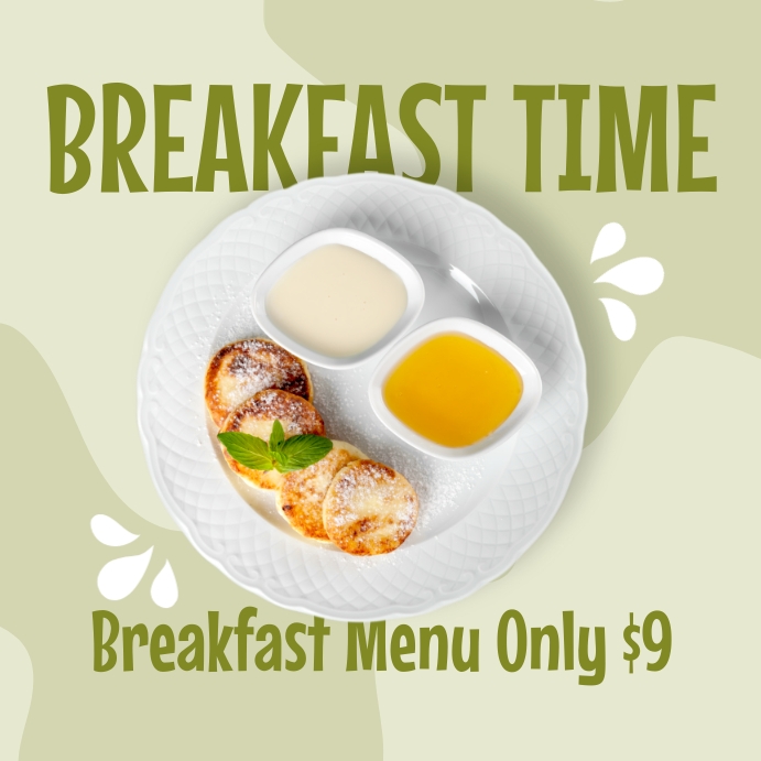 Copy of Green Breakfast menu Instagram post | PosterMyWall