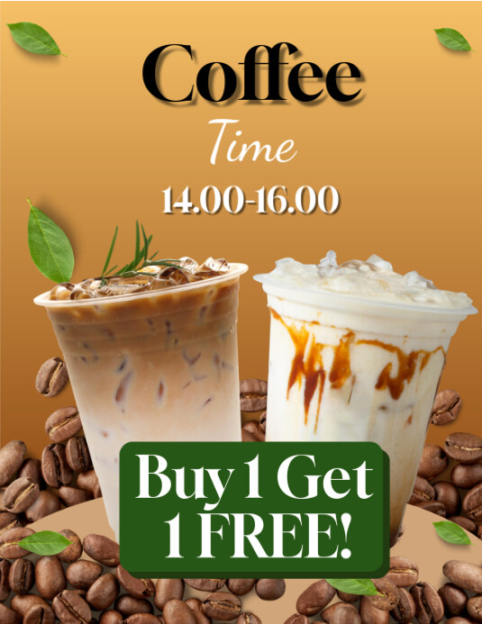 Green Brown Aesthetic Promotion Coffee Instagram Post Templat ...