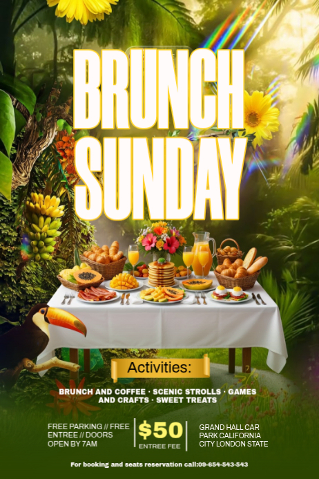 Green Brunch Sunday Design Template Poster | PosterMyWall