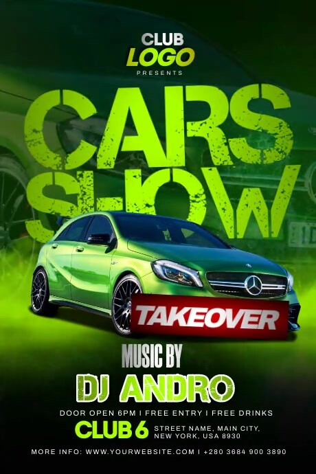Modèle Green Car Show | PosterMyWall