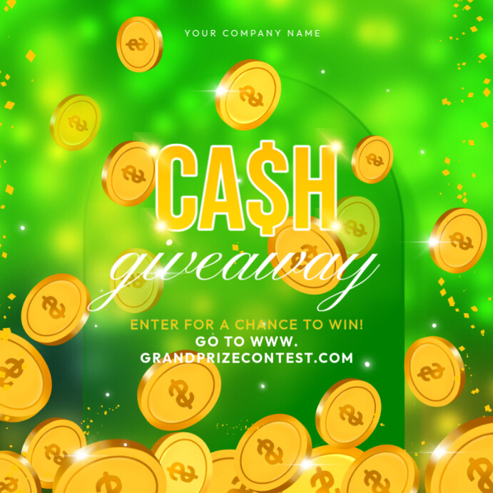 Copy of Green Cash Giveaway Contest Instagram Post | PosterMyWall
