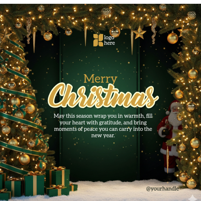 Plantilla de Green Christmas Card Instagram Post | PosterMyWall