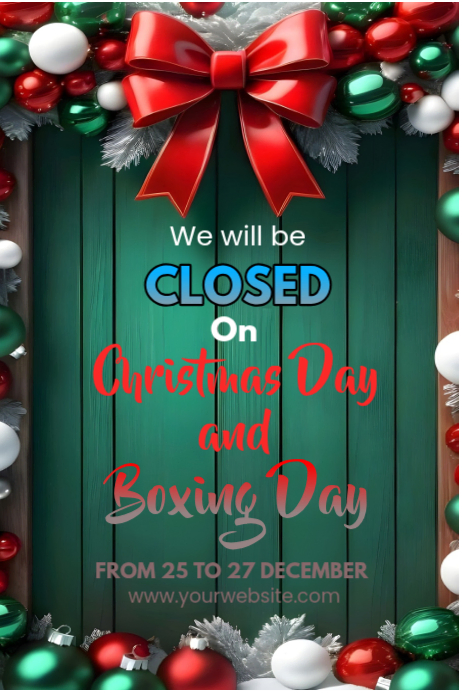Plantilla de Green Christmas Day Poster | PosterMyWall