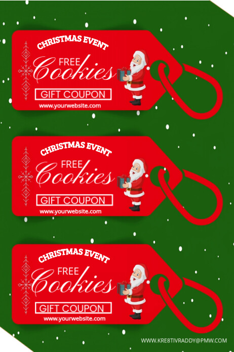 Green Christmas Event Coupon Poster Template | PosterMyWall