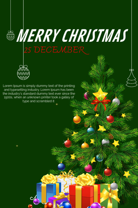 Green Christmas Gift Template Poster | PosterMyWall