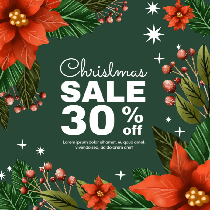 Green Christmas Sale Template | PosterMyWall
