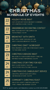 Christmas Event Schedule Template | PosterMyWall