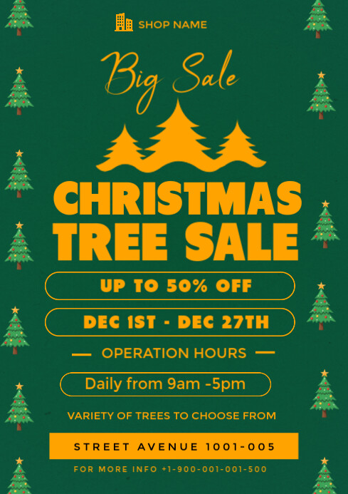 Copy of Green Christmas Tree Sale Flyer A3 | PosterMyWall
