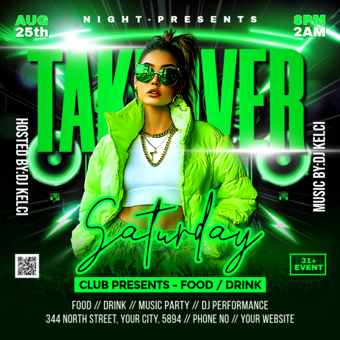 Green Club Event Instagram Post Template | PosterMyWall