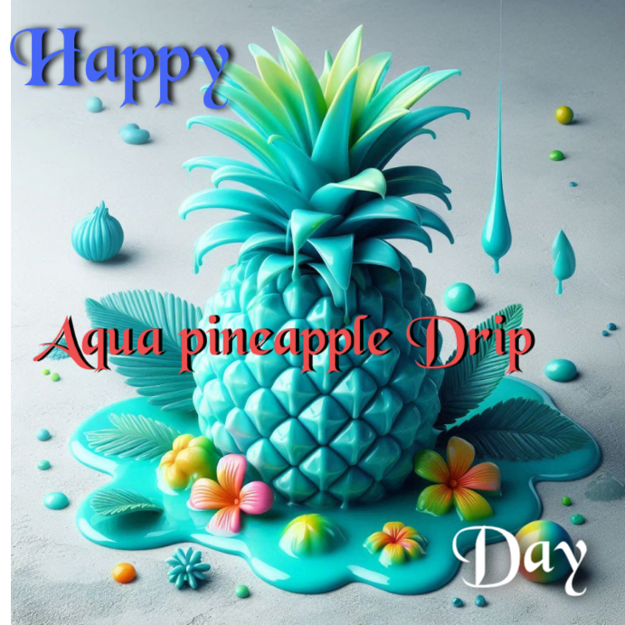 Green Collage Aqua Pineapple Drip Instagram Post Template | PosterMyWall
