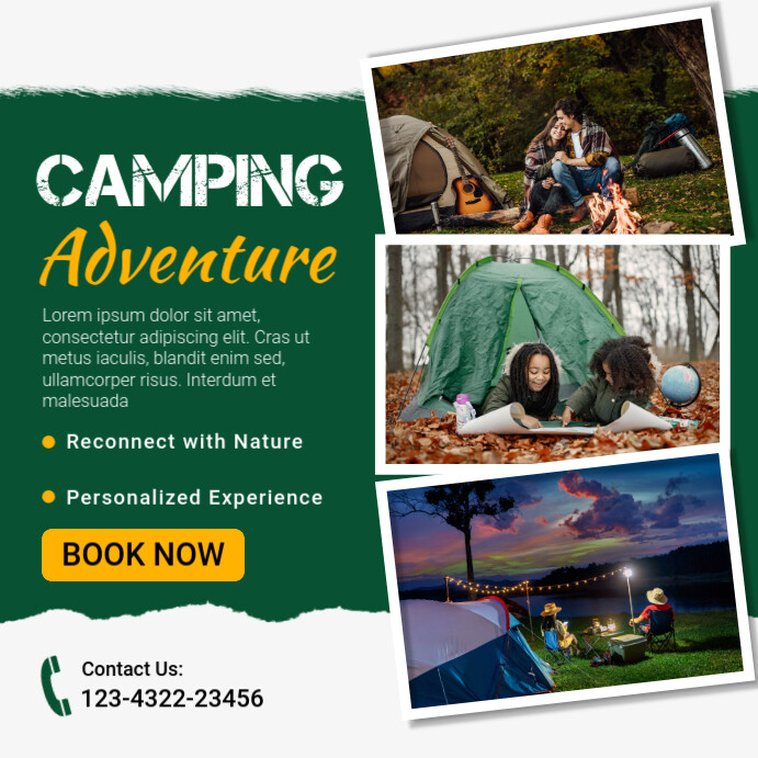 Green Collage Camping Adventure Instagram Post Template | PosterMyWall