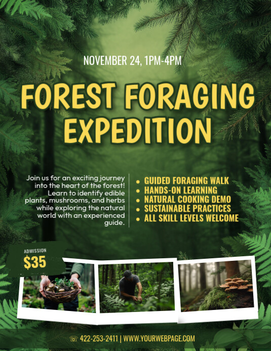 Copy of Green Collage Forest Foraging Expedition Flyer (us Letter ...
