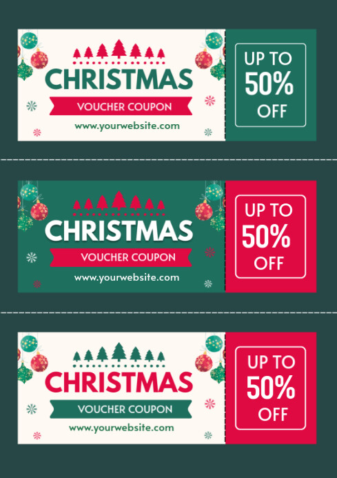 Plantilla de Green Collage Green And Red Christmas Discount Coupon ...