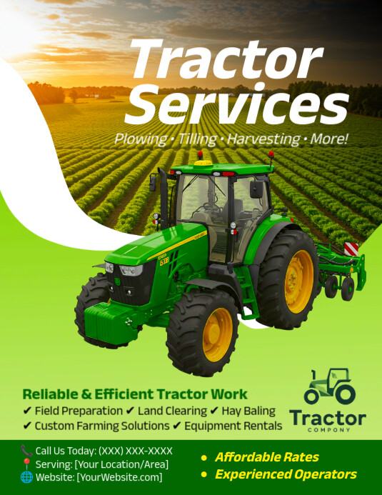 Copy of Green Collage Tractor Services Flyer (us Letter) | PosterMyWall