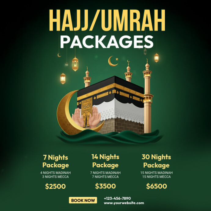 Green Collage Umrah And Hajj Package Instagram Post Template | PosterMyWall