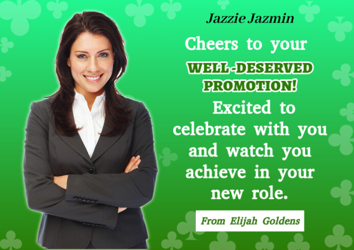 Green Congratulations On Your Promotion/ Achievement Flyer Template A4 ...