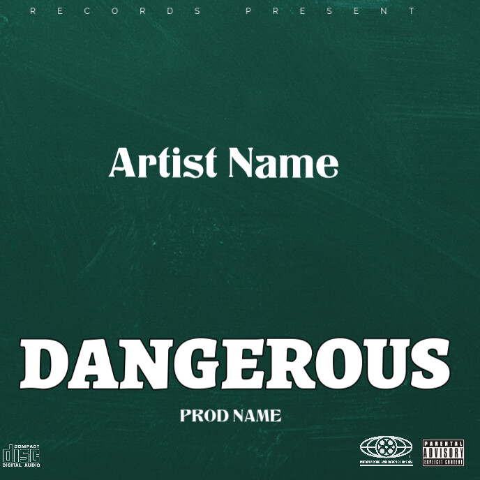 Green Dangerous Mixtape Album Cover Template | PosterMyWall