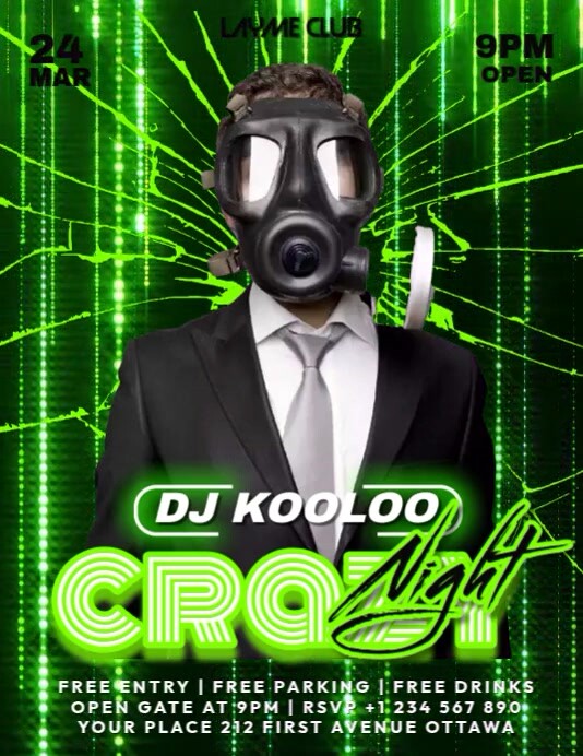 Plantilla de Green Dj Party Video Ads | PosterMyWall