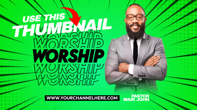 GREEN Editable YouTube Thumbnail Template | PosterMyWall