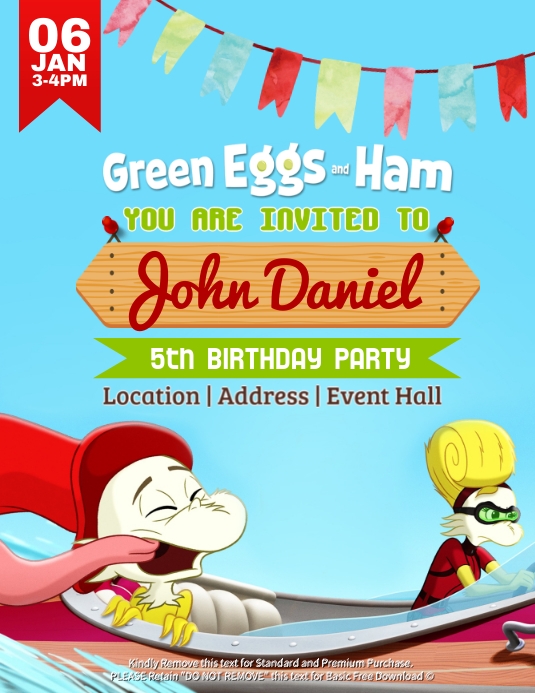 Green Eggs and Ham Template | PosterMyWall