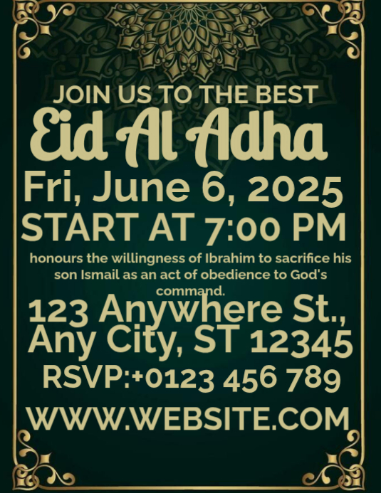 Green Eid Party Flyer Template | PosterMyWall