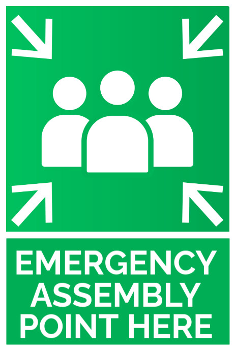 Green Emergency Assembly Point Poster Template | PosterMyWall