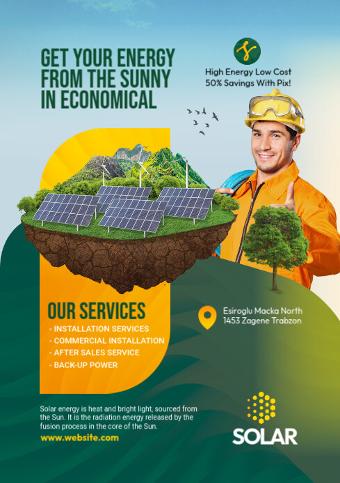 Green Energy Flyer | Solar Energy Flyer Template | PosterMyWall