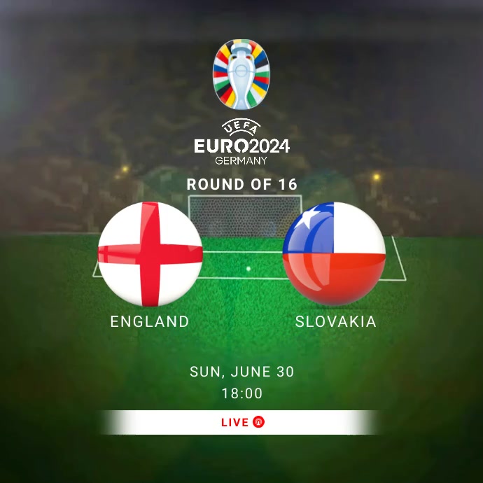 Green England Vs Slovakia Euro 2024 Square (1 Ithempulethi | PosterMyWall