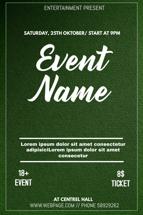 Green event flyer template | PosterMyWall