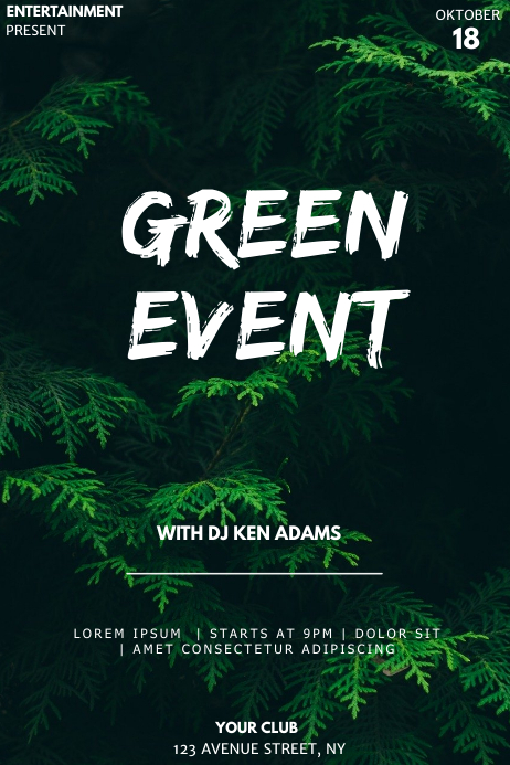 Copy of Green event party flyer template | PosterMyWall