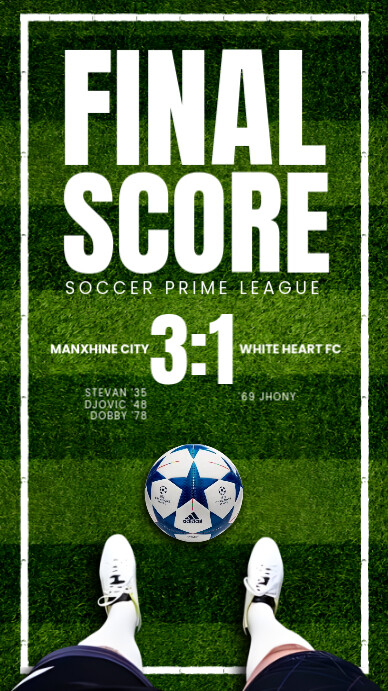 Copy of Green Field Professional Final Score Instagram Story | PosterMyWall