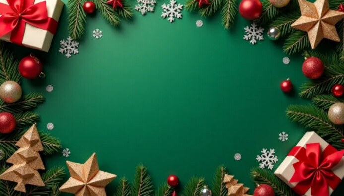 Copy of Green Floral Christmas Background Business Card | PosterMyWall